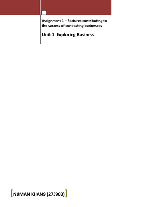 Unit 1 - business assignment - FACTORS AND TRENDS AFFECTING A BUSINESS ...