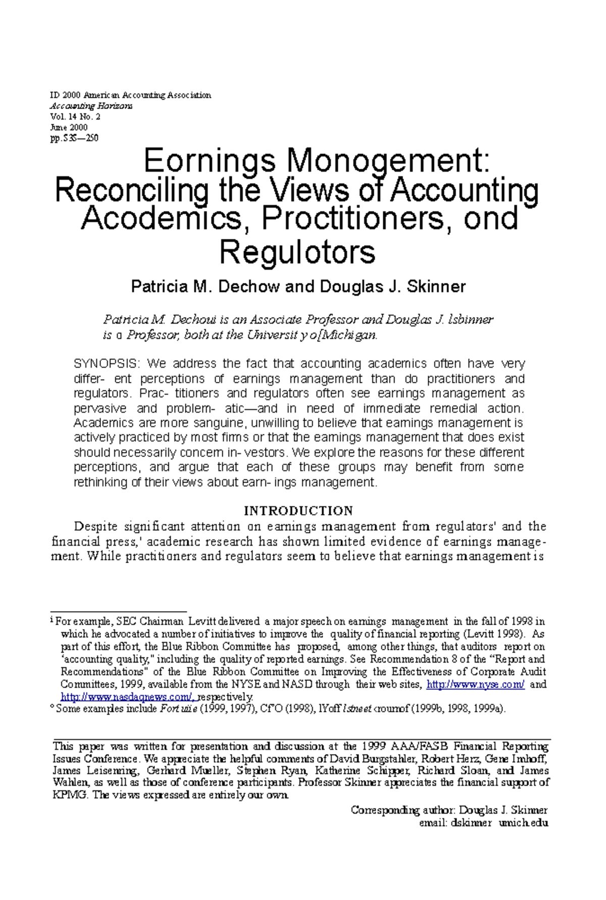 Dechow 2000 Concilation - ID 2000 American Accounting Association ...