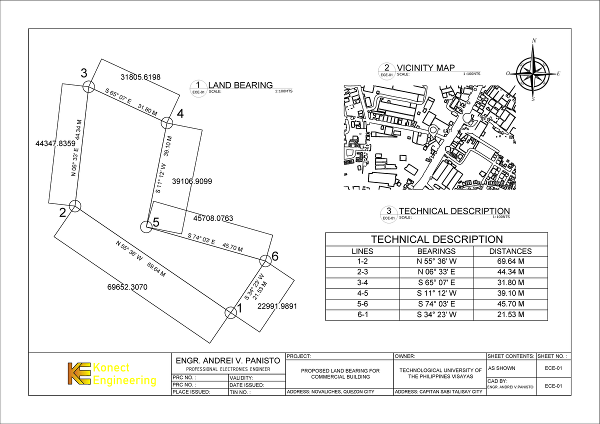 Proposed Land Bearing for Commercial Building - ECE-01 - Studocu