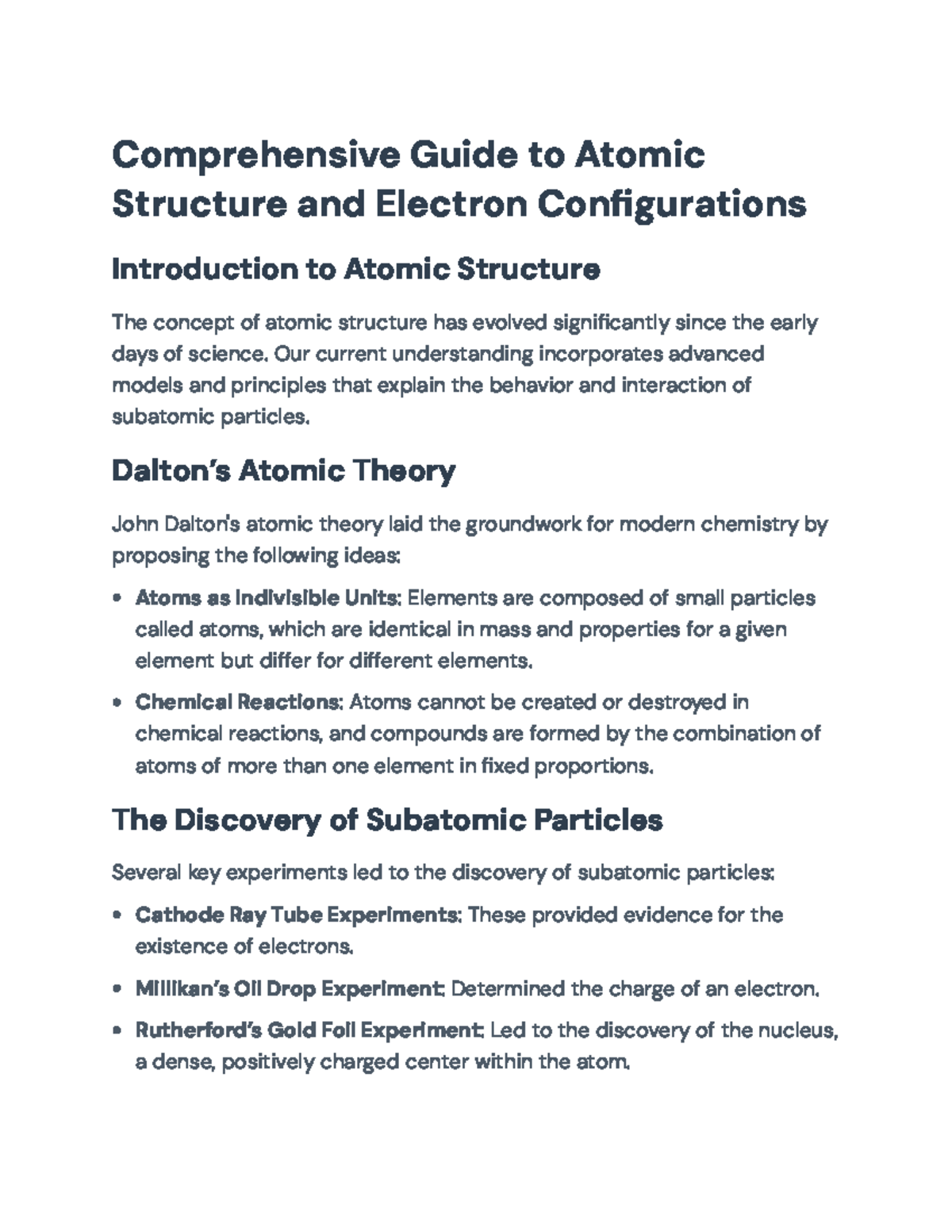 Comprehensive Guide to Atomic Structure and Electron Configurations ...