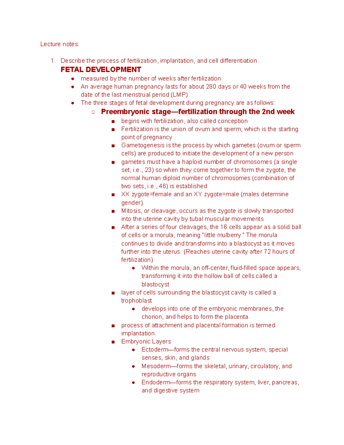 Genetic Counseling and Fetal Development: Key Concepts (FETAL DEV ...