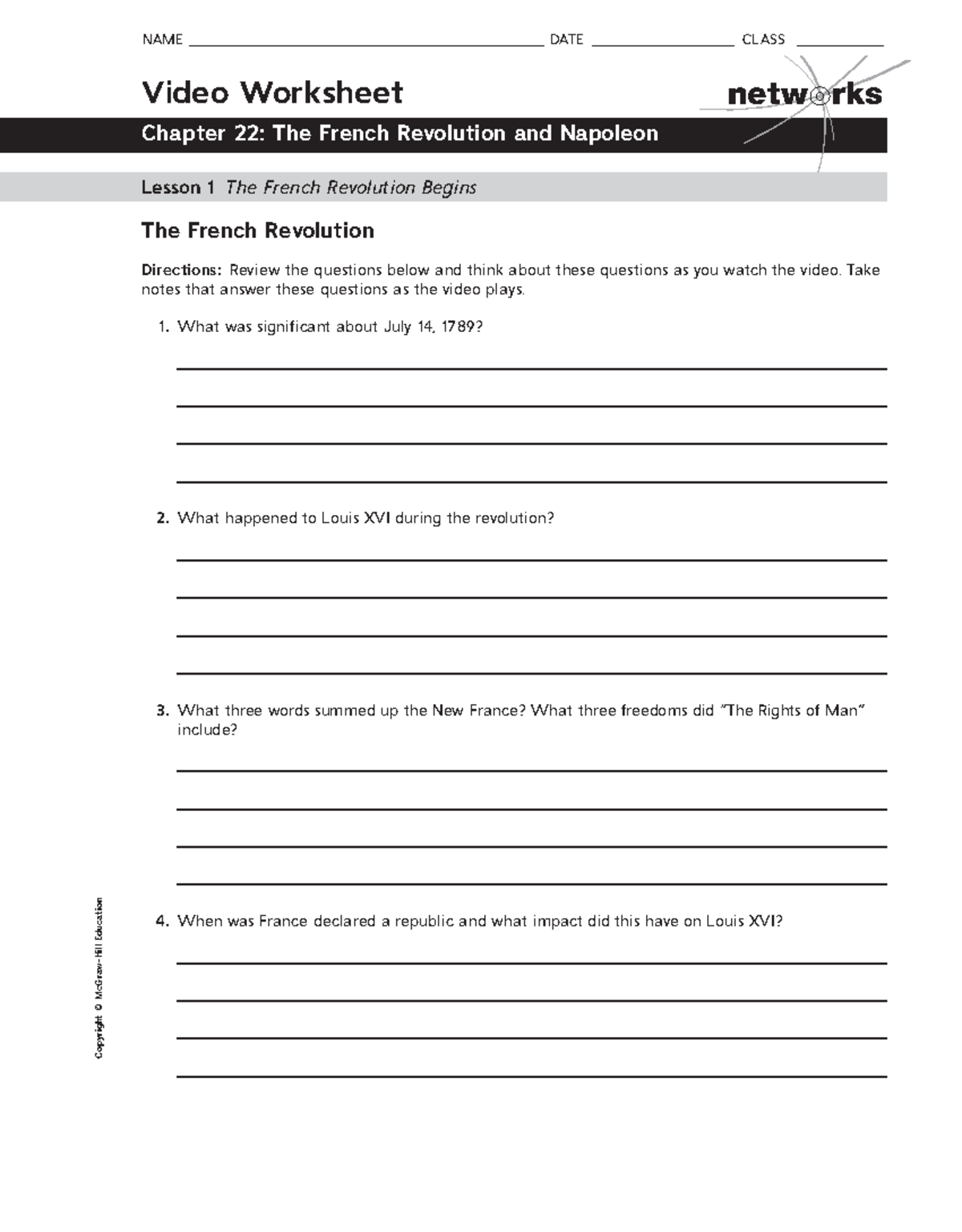 Lesson 1- The French Revolution Begins Worksheet - Name - Studocu