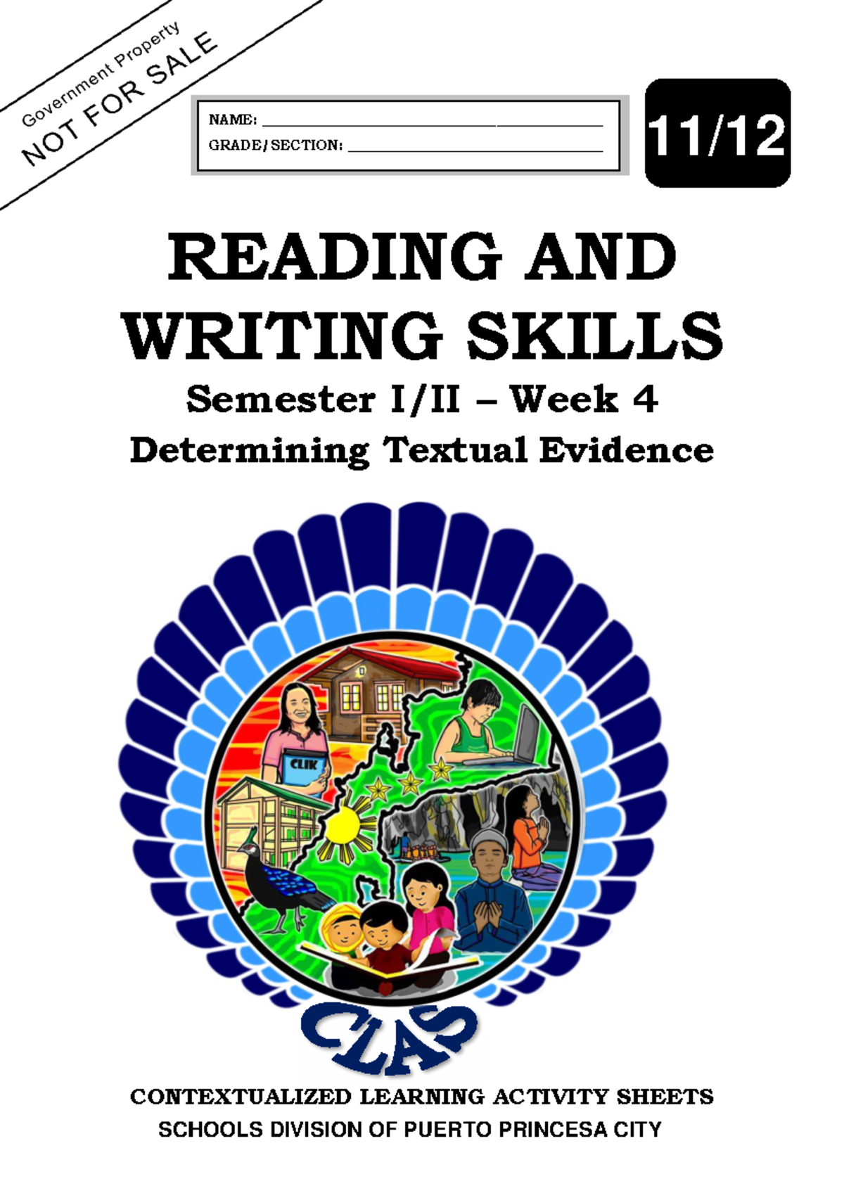 CORE 11&12 Sem I&II Reading and Writing Skills CLAS 4: Textual Evidence ...