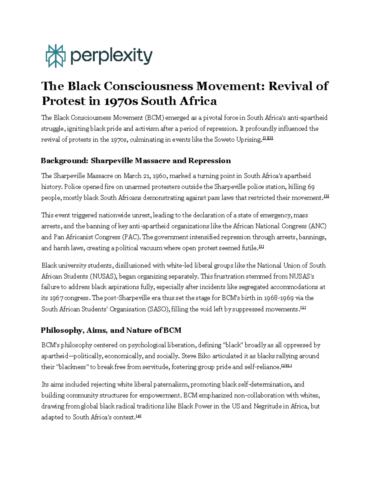 The Black Consciousness Movement: Protest Revival in 1970s SA - Studocu