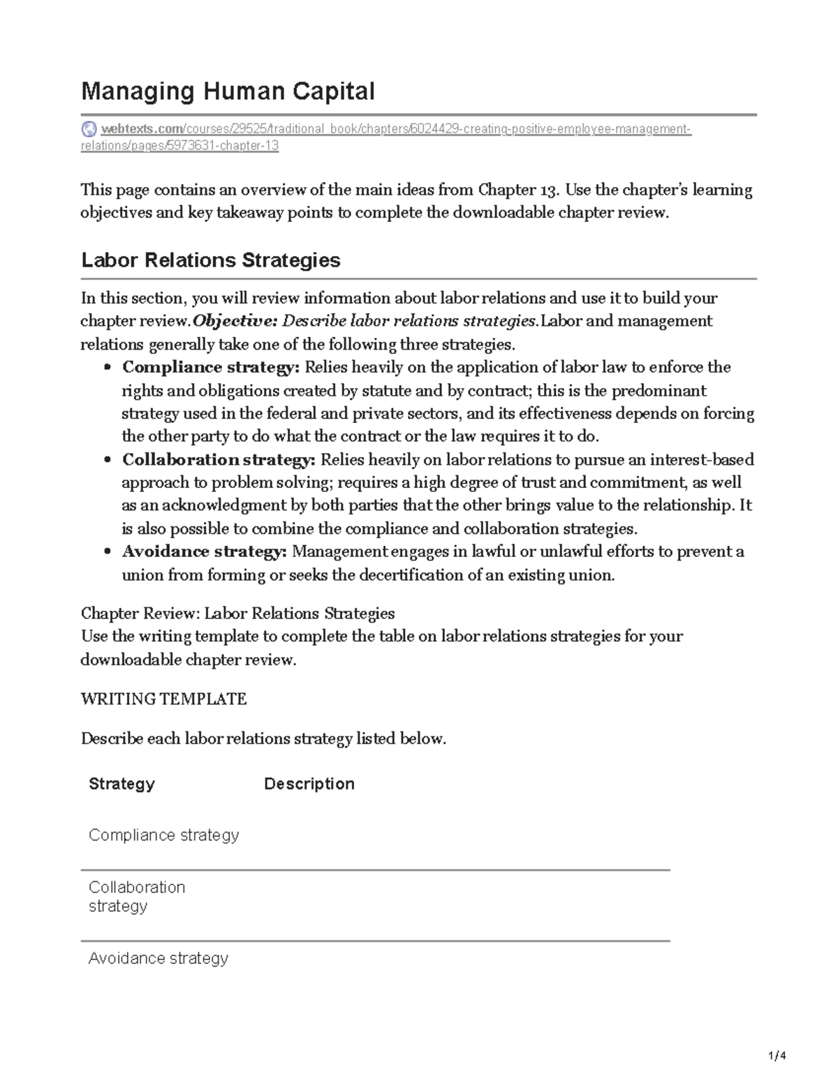 Managing Human Capital - CH13 - Review Guide - Managing Human Capital ...