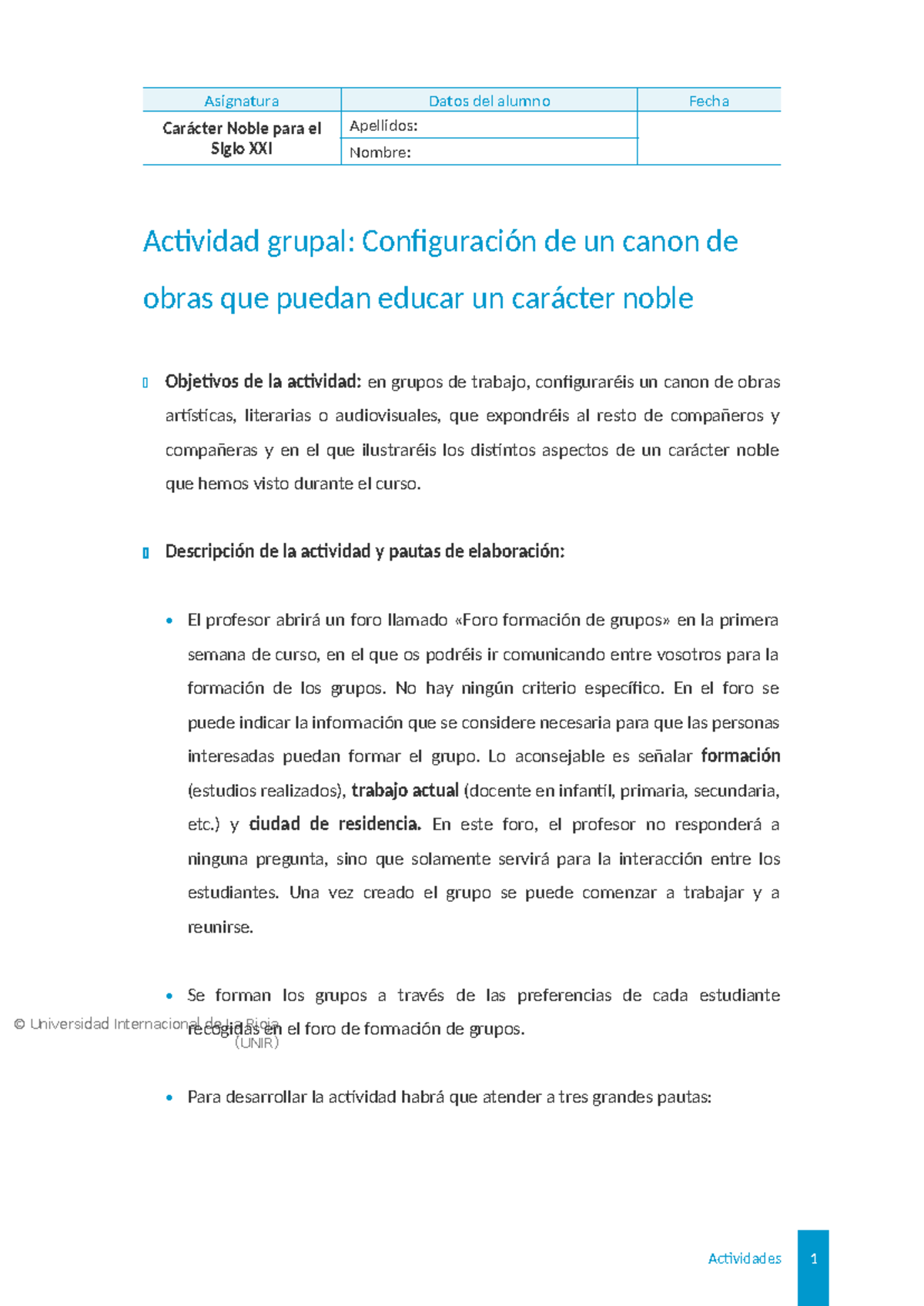 Caract 04 t8 actgrupal - Carácter noble - © Universidad Internacional ...