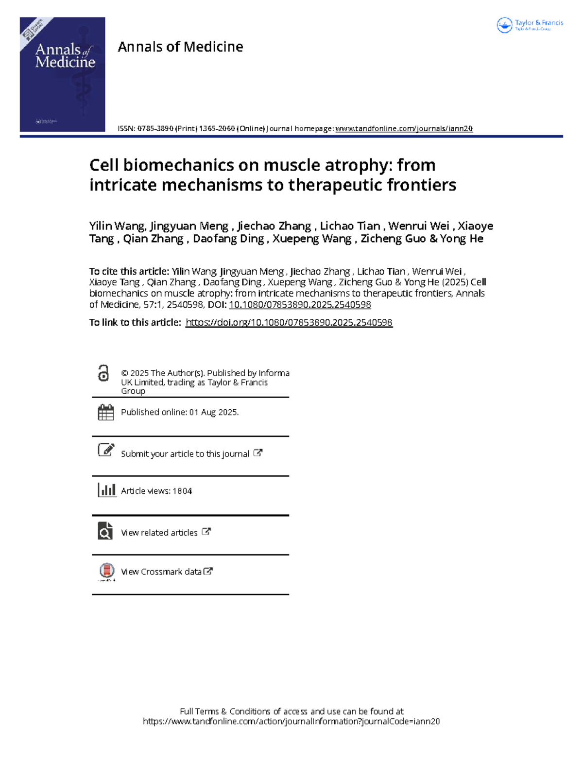 Cell Biomechanics in Muscle Atrophy: Mechanisms & Therapeutic Insights ...