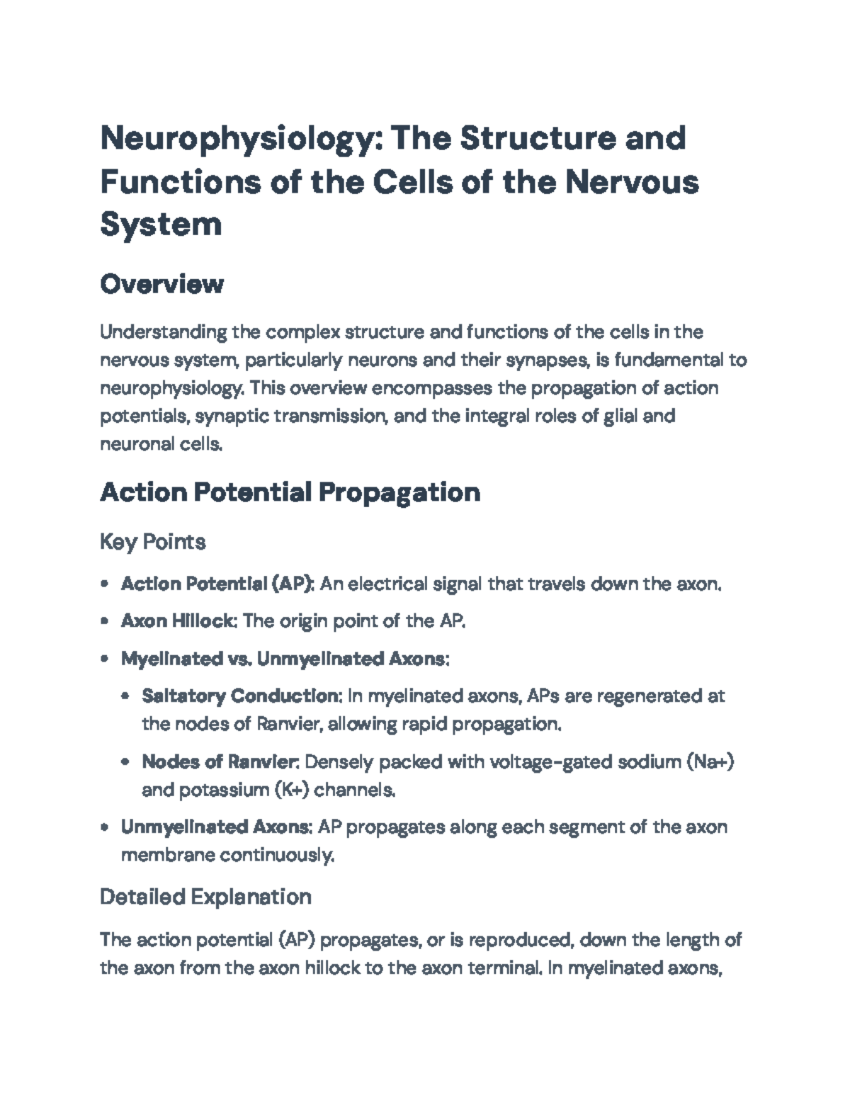 Neurophysiology Overview: Structure & Functions of Nervous System Cells ...