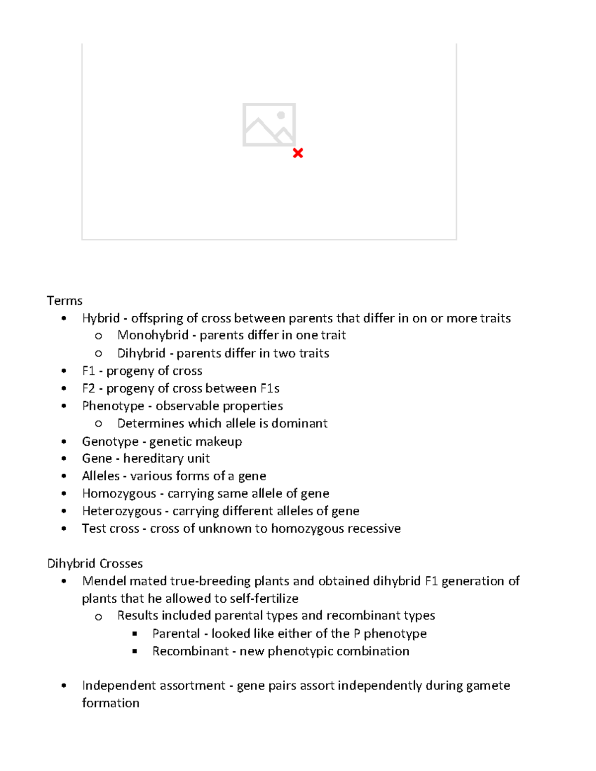 Mendelian Genetics - Chapter 6 Notes on Traits and Crosses - Studocu