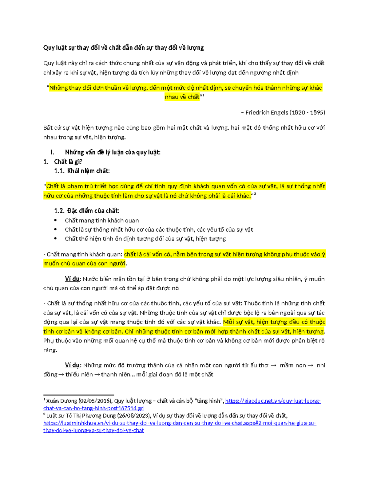 Quy luật lượng chất trong triết học: Phân tích và ứng dụng - 12345678 - Studocu