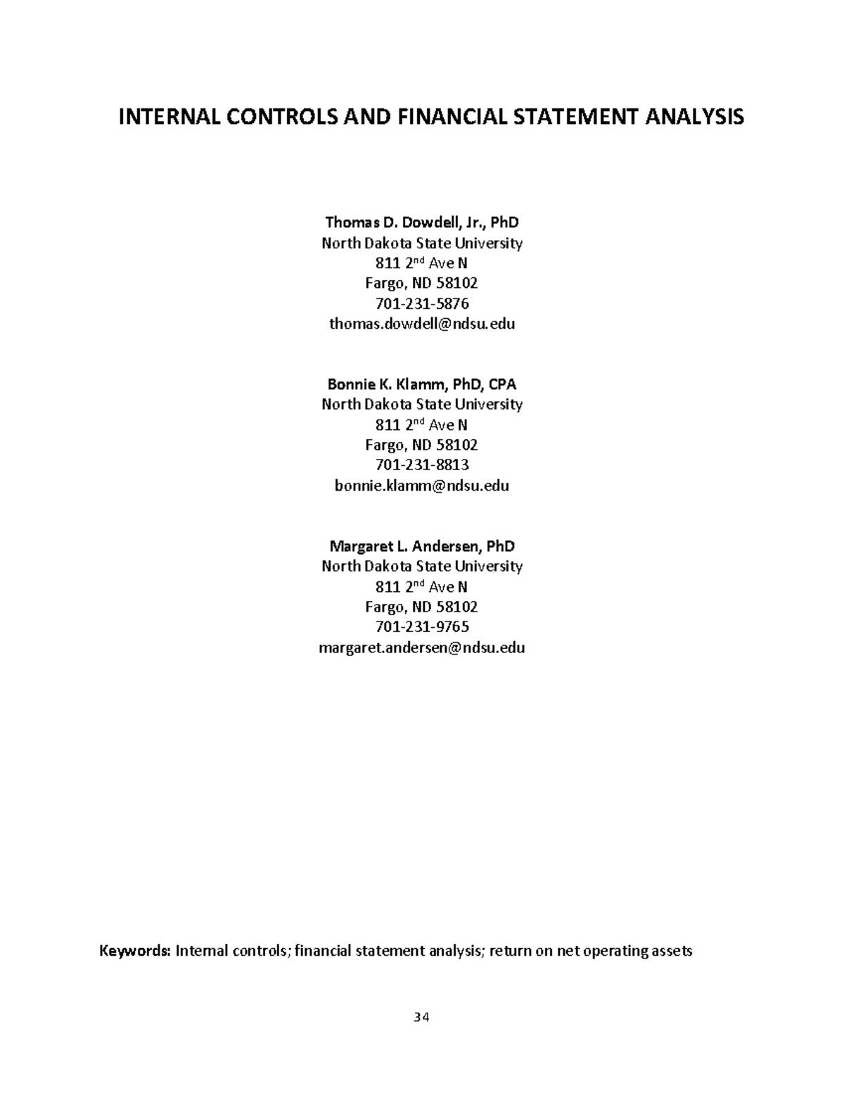 Internal Controls & Financial Statement Analysis: Insights on ICFR ...