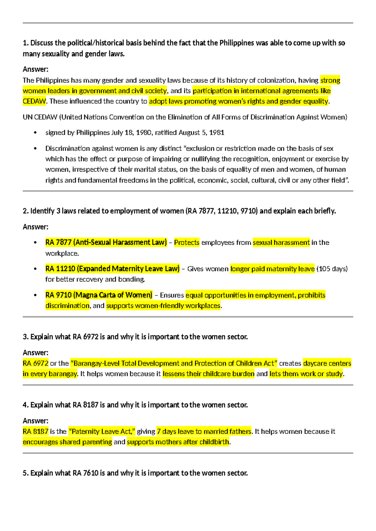 [Genpol] Midterm Reviewer on Gender and Sexuality Laws in the ...