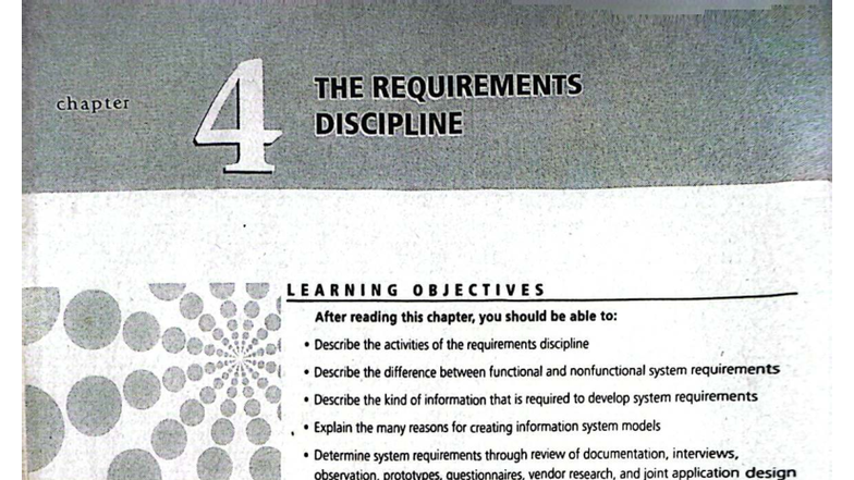 Chapter 4: The Requirements Discipline in System Development - Studocu