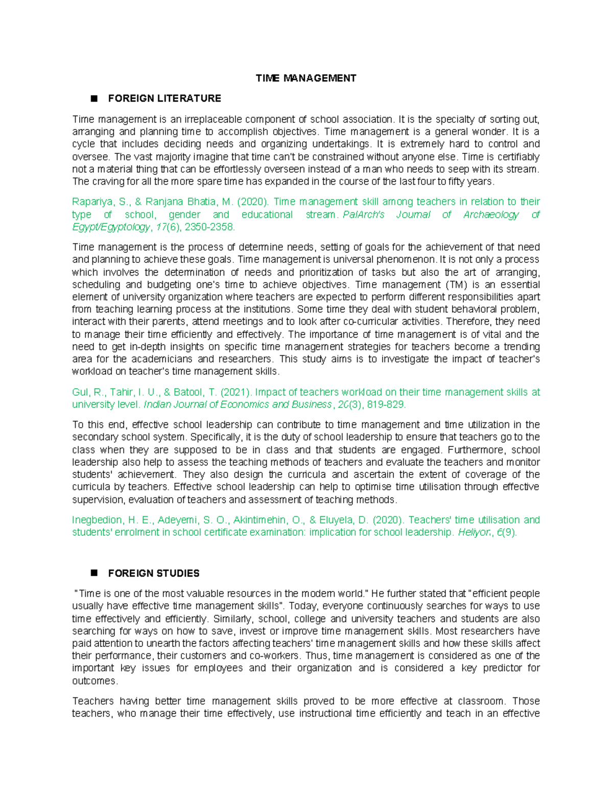 Time Management Strategies for Educators: A Study on Effectiveness ...