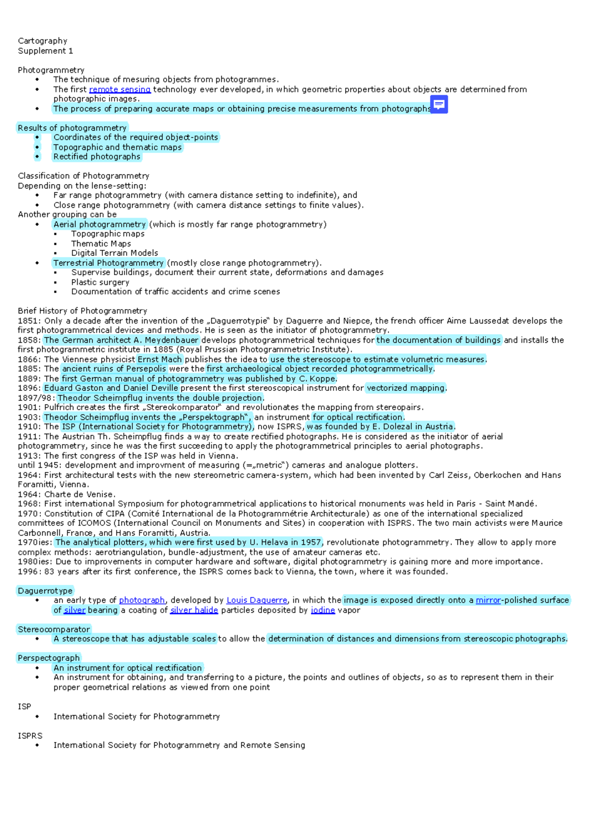 Cartography Summary - Lecture notes 1 - Gis And Remote Sensing With Lab ...