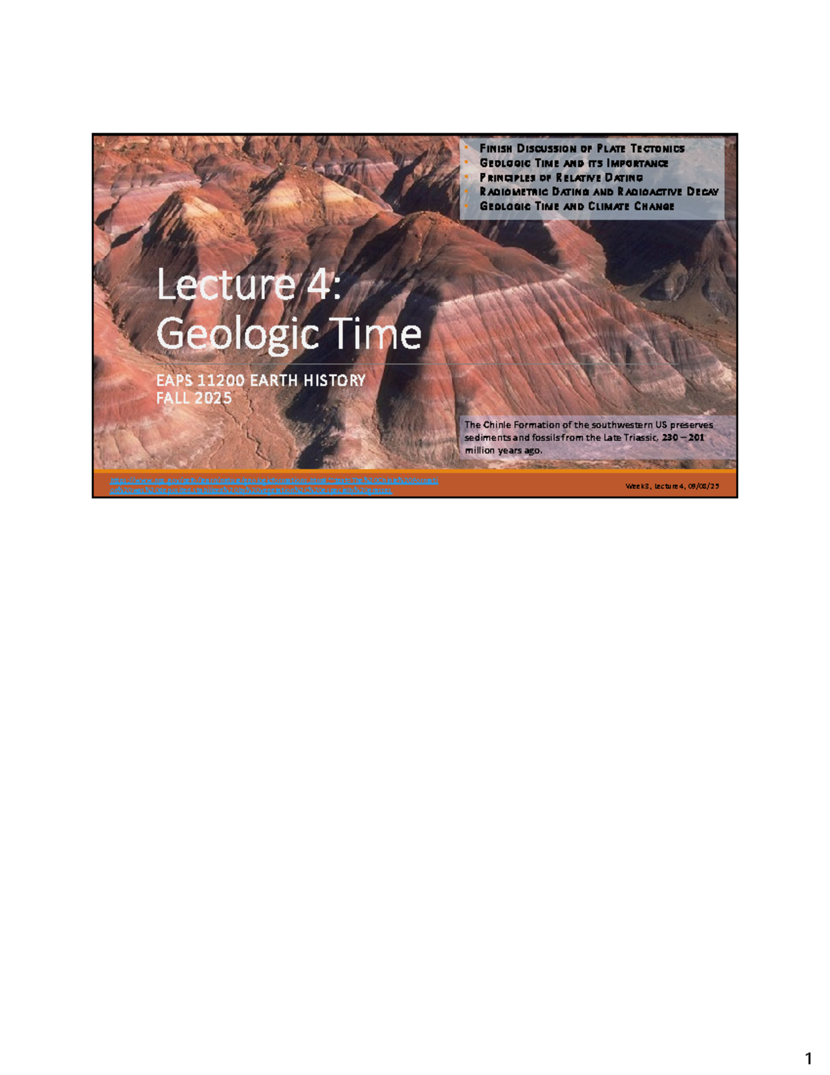 Geologic Time and Climate Change: EAPS 11200 Lecture 4 Summary - Studocu