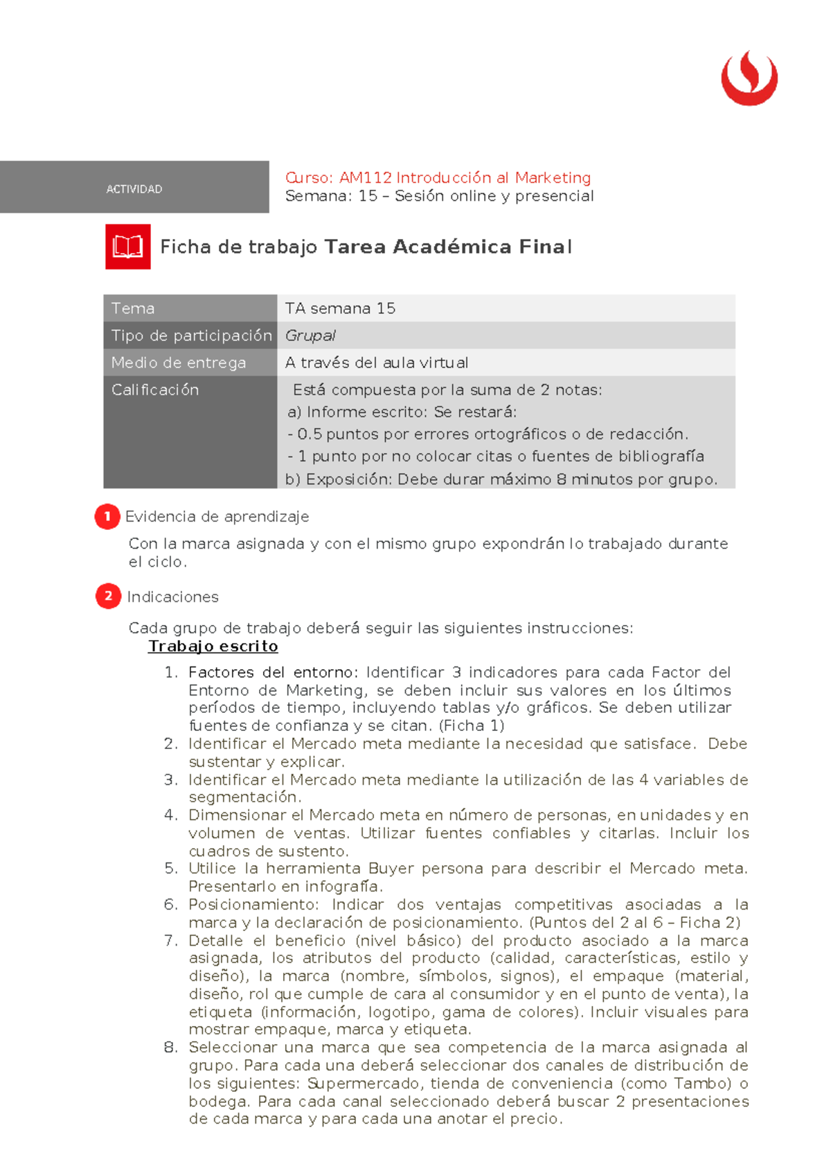 Ficha de Trabajo TAF. 2024.1 - AM112 - Curso: AM112 Introducción al ...
