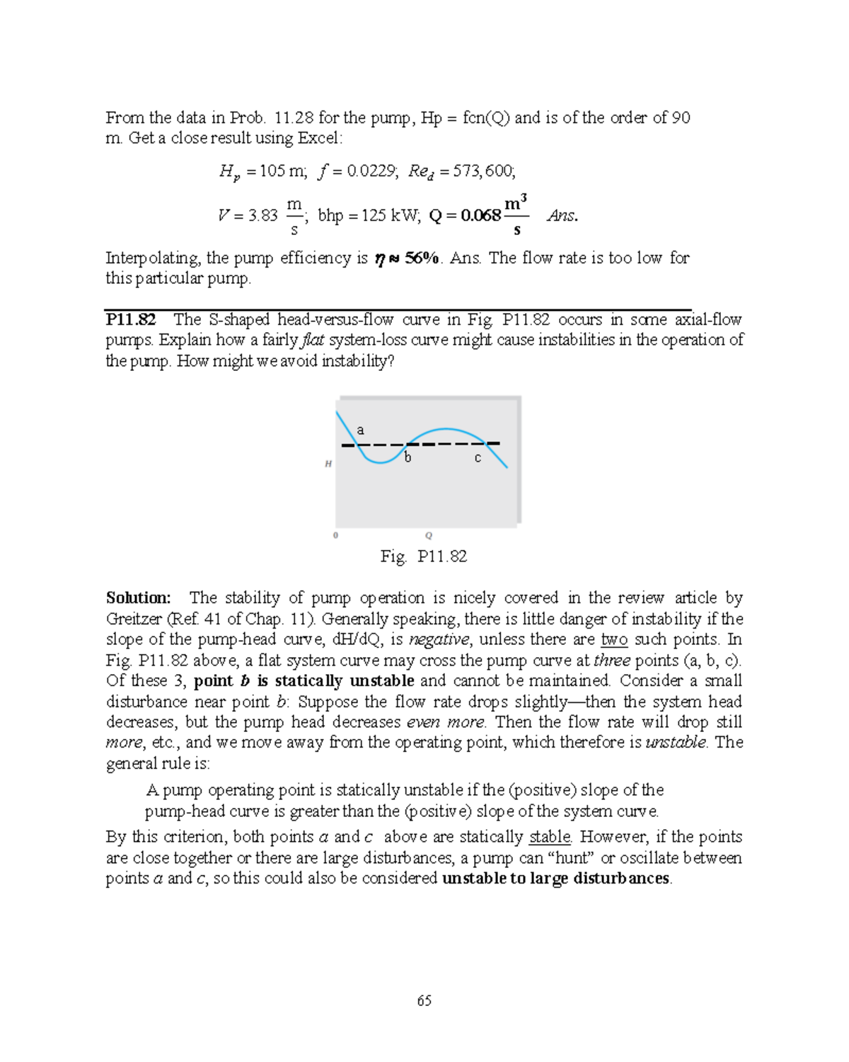 P11.82 Pump Stability Analysis and Efficiency Calculation - Studocu