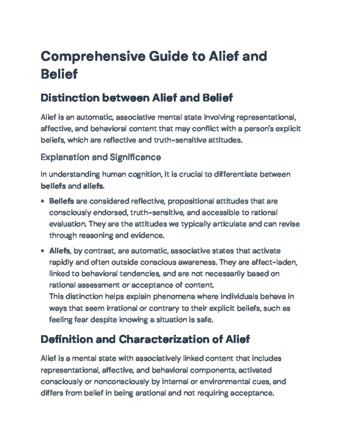 Comprehensive Guide to Alief vs. Belief: Distinctions & Implications ...