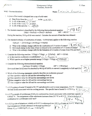 Chem 131 final review - 1 CHEM 131 Final Exam Review Worksheet Based on ...