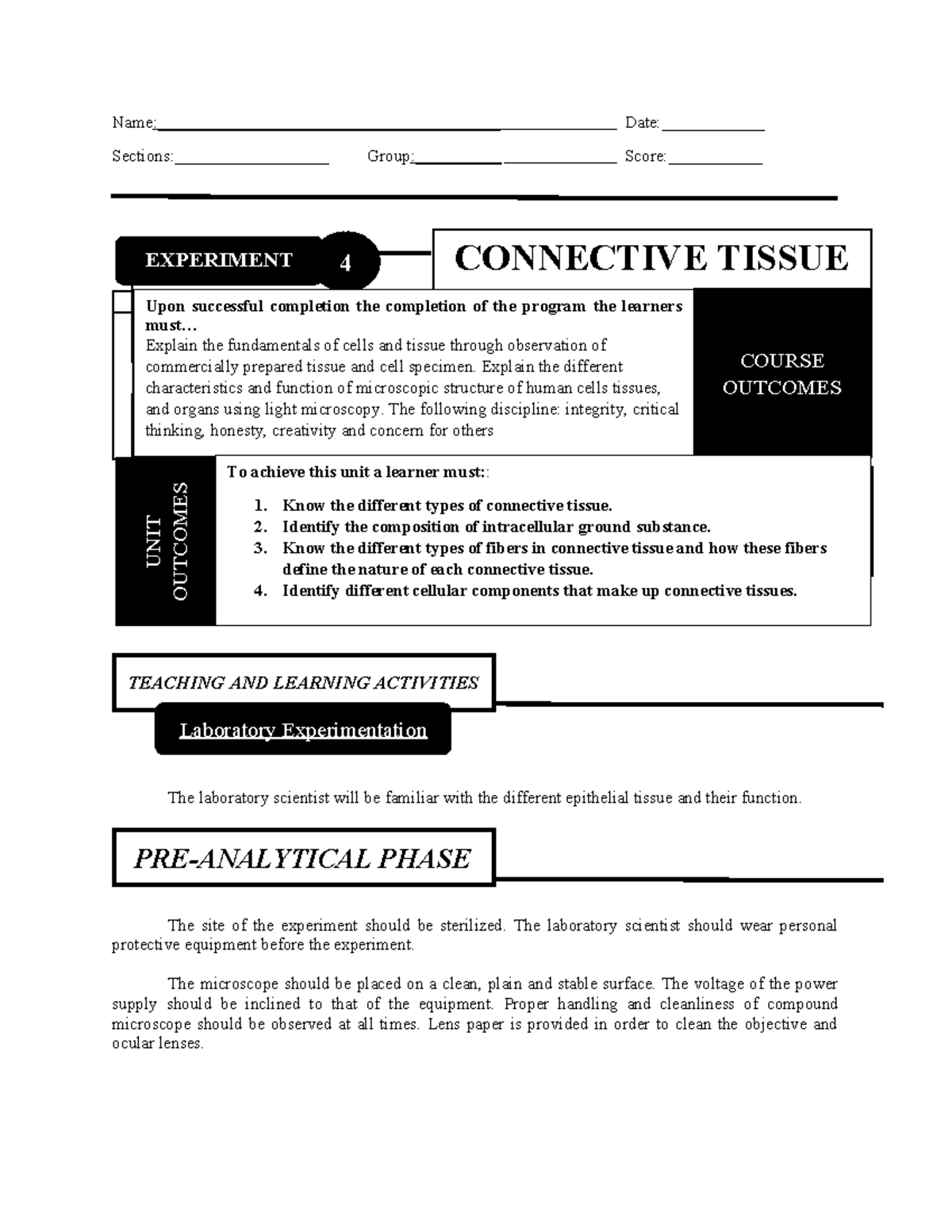 Connective+Tissue - — practice materials - Name