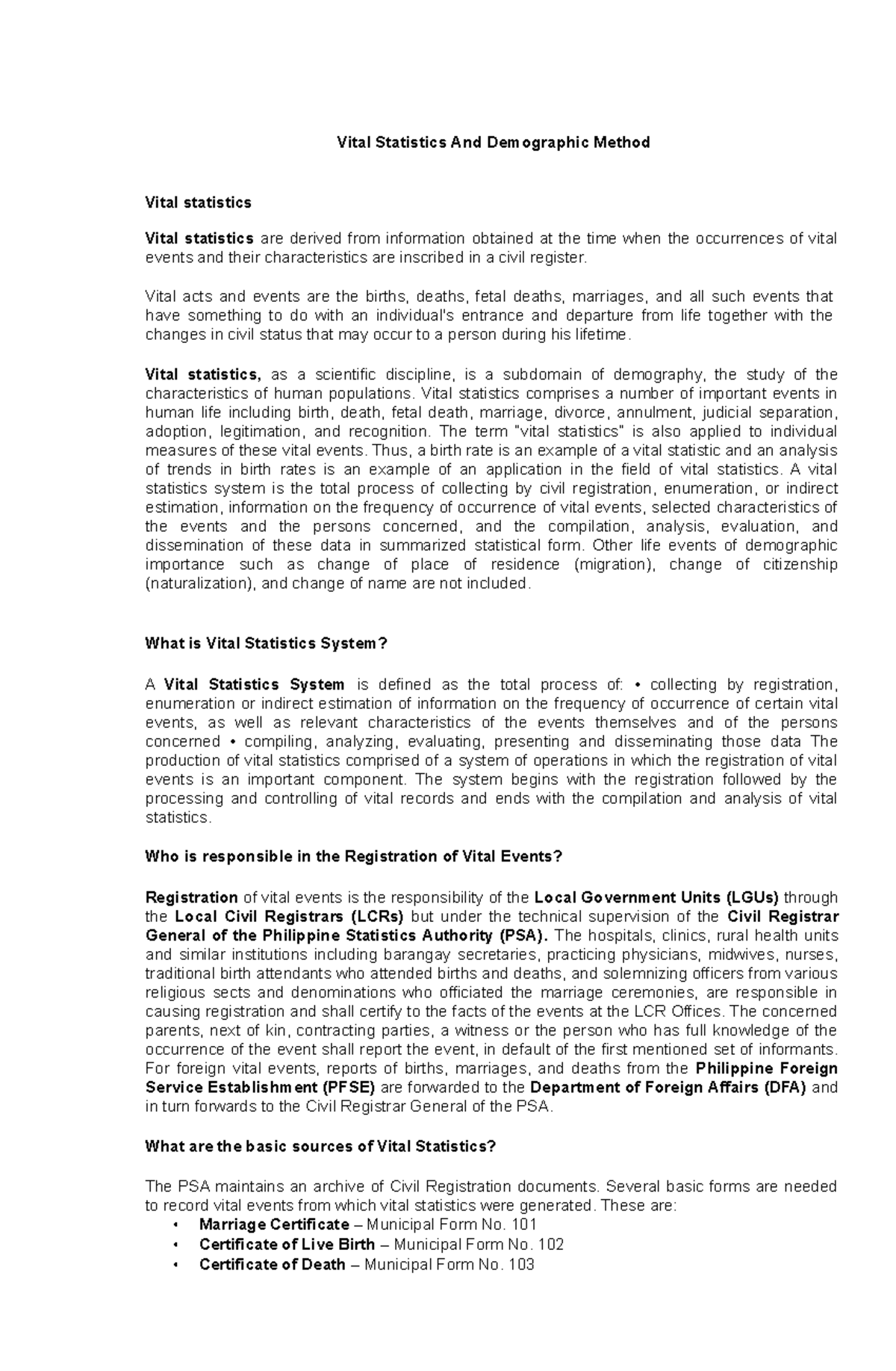 Demographic Methods & Vital Statistics Overview - 2017 Data Insights ...