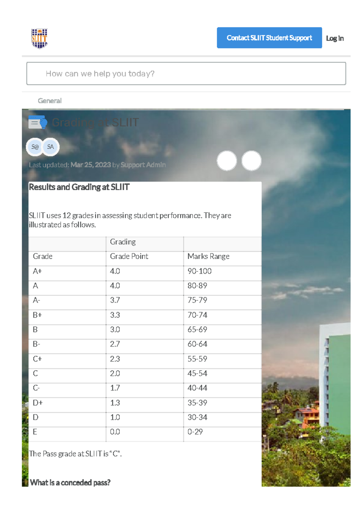 Support sliit lk kb articles grading at sliit - Contact SLIIT Student ...