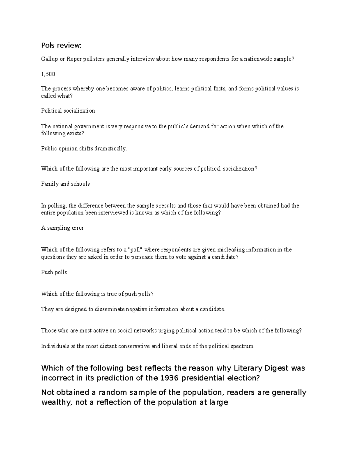 Political Parties and Elections: Key Concepts & Quiz (POL 101) - Studocu