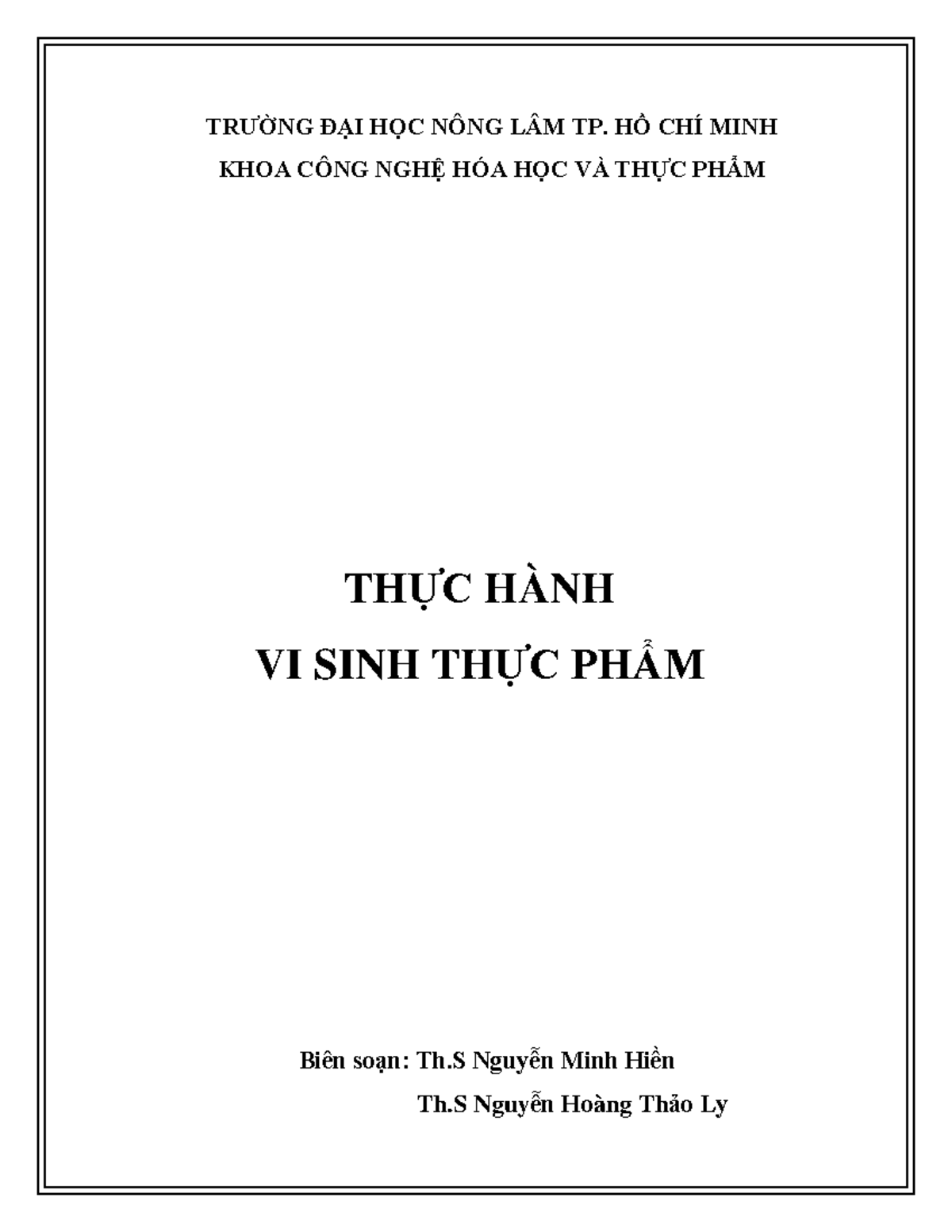 Thực Hành Vi Sinh Thực Phẩm VSTP 2023: Phân Tích và Ứng Dụng - Studocu