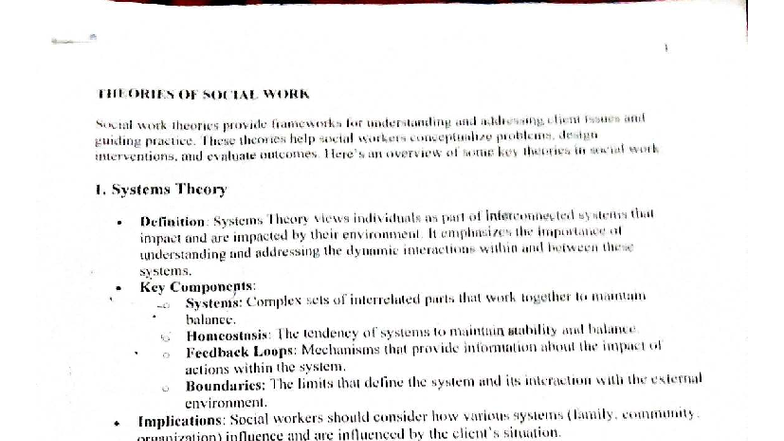 Theories of Social Work: Key Frameworks and Interdisciplinary Insights ...