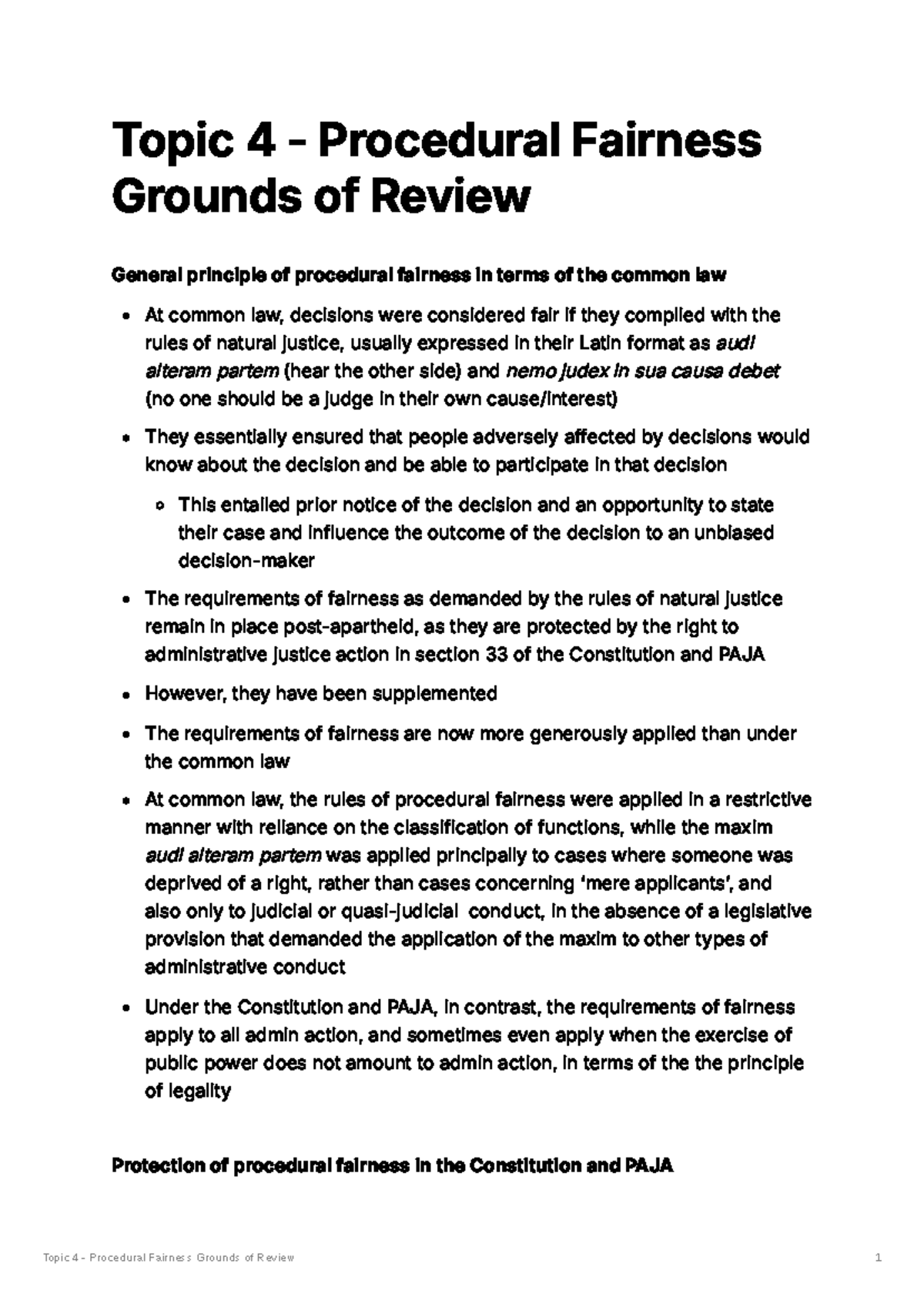PF 101: Procedural Fairness Grounds of Review - Comprehensive Notes ...