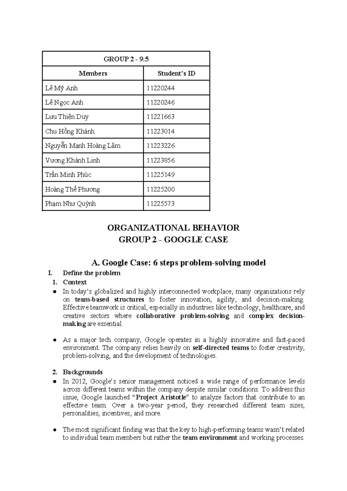 OB Group 2 - Official Script - GROUP 2 - 9. Members Student’s ID Lê Mỹ ...