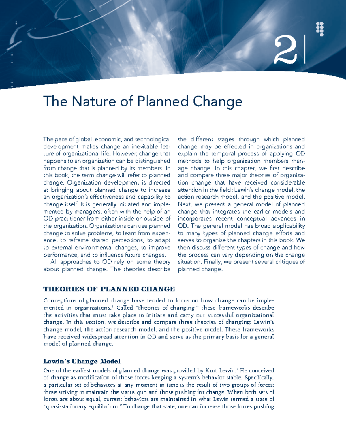 Chapter 02 The Nature of Planned Change - 2 The Nature of Planned ...