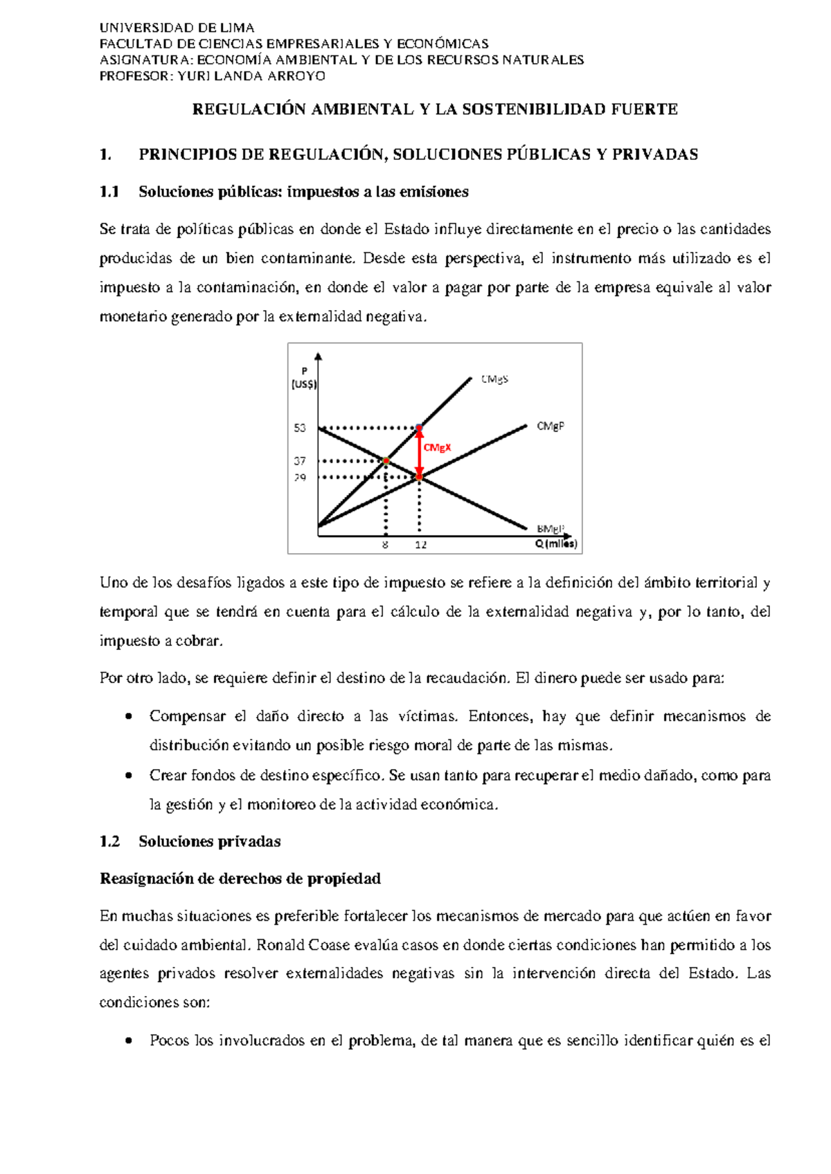 Regulación Ambiental y Sostenibilidad en Economía Natural (ECON 101 ...