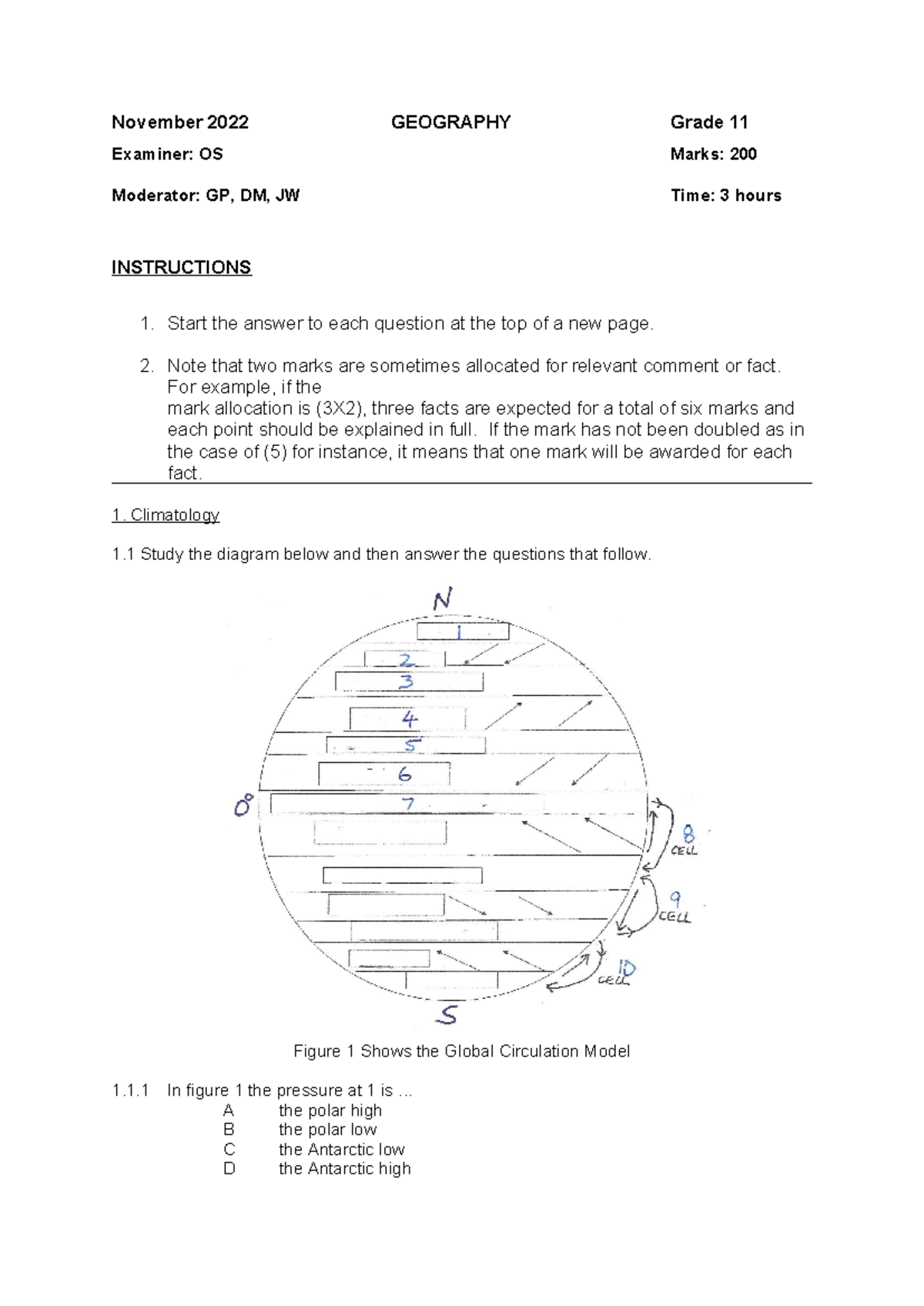 Grade 11 Geography - Practice Test for November Exam (Paper 2) - Studocu
