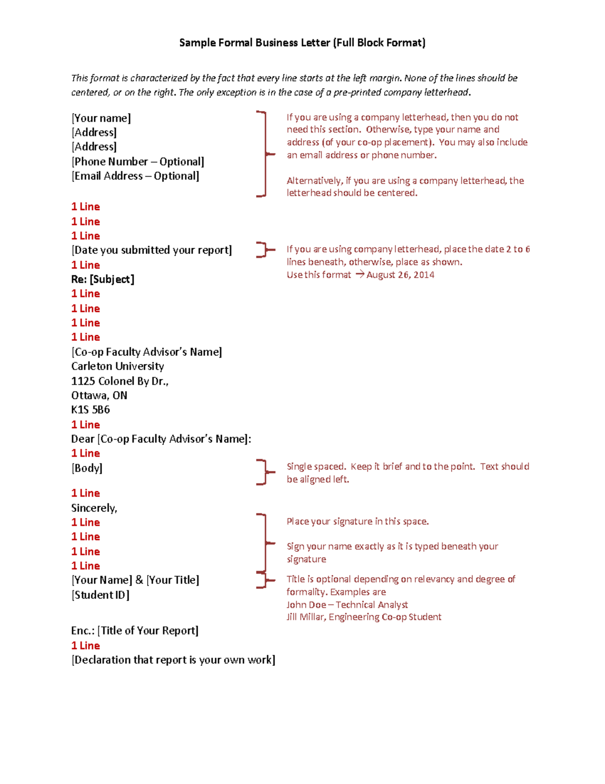 MAAE Sample Formal Business Letter (Full Block Format) - Studocu