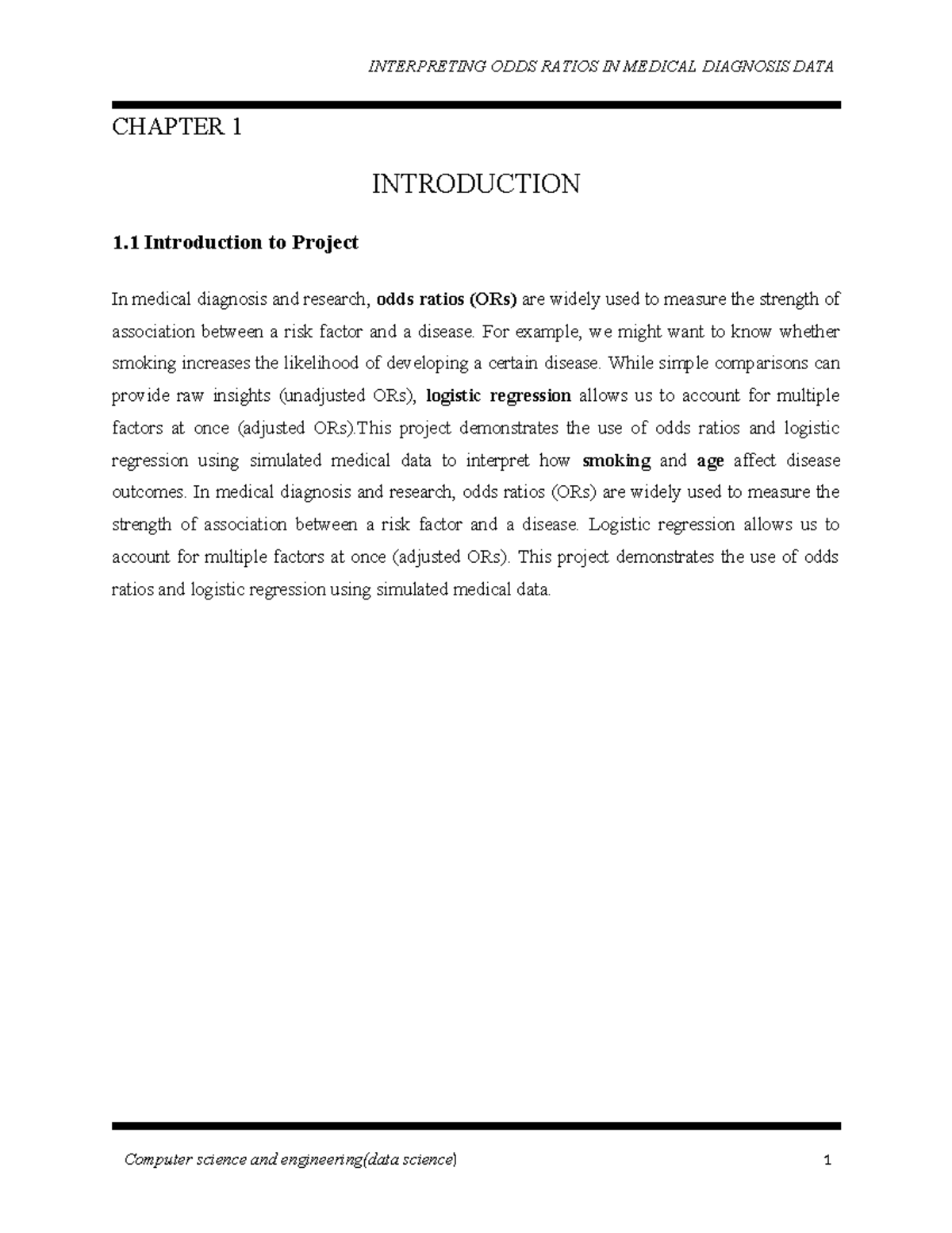 Interpreting Odds Ratios in Medical Diagnosis Data: A Comprehensive ...
