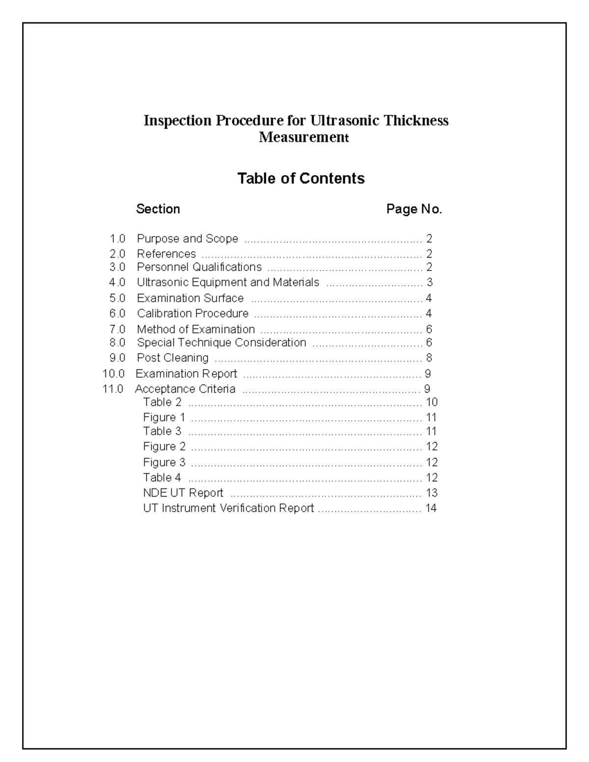 Standard Inspection Procedure for UT Thickness Measurement - Studocu