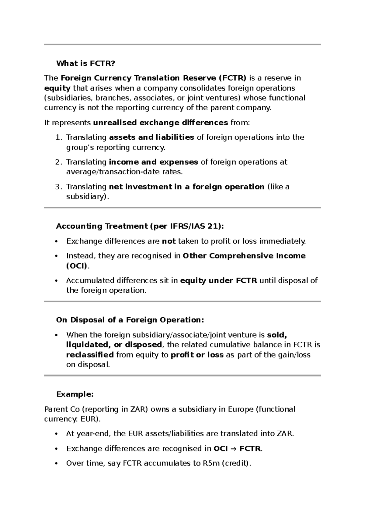 FCTR Explained: Understanding Foreign Currency Translation Reserve ...