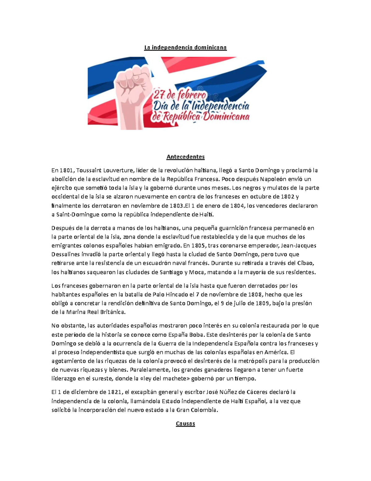 La independencia dominicana - La independencia dominicana Antecedentes ...