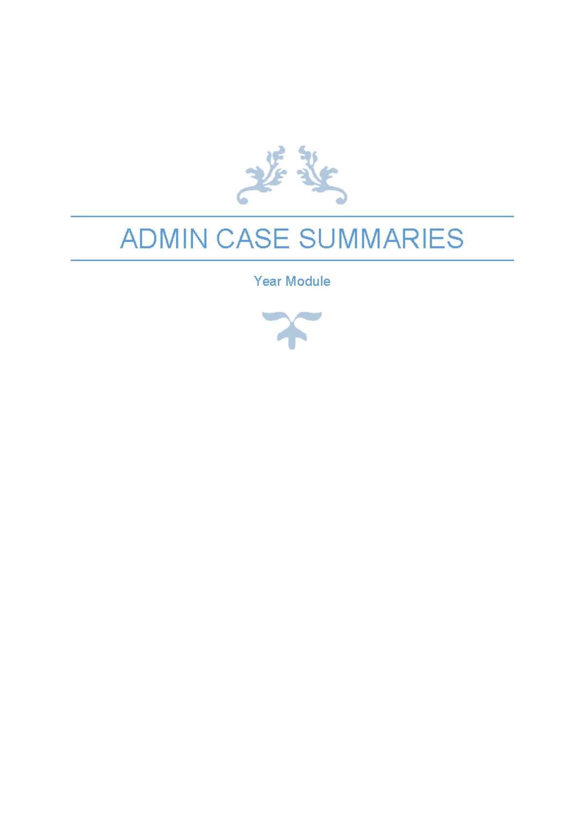 Case Summaries of Administrative Law (LAW 101) - Studocu