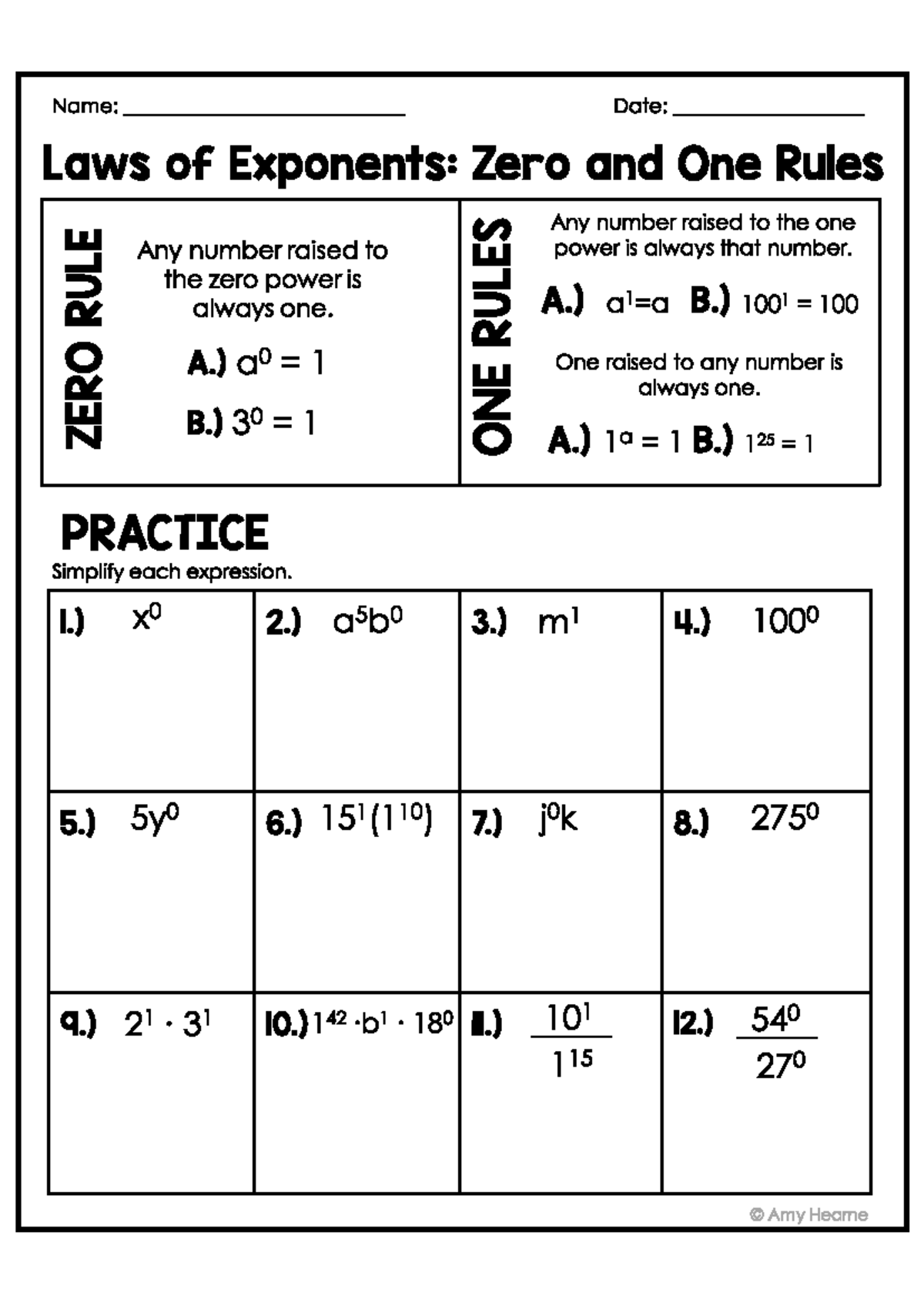 Math 101 - Laws of Exponents Easy Review Notes - Studocu