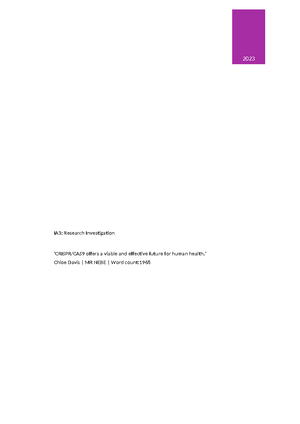 QCAA Biology Units 3 and 4 - Gri%ith Biology Bootcamp 2024 – Summary ...