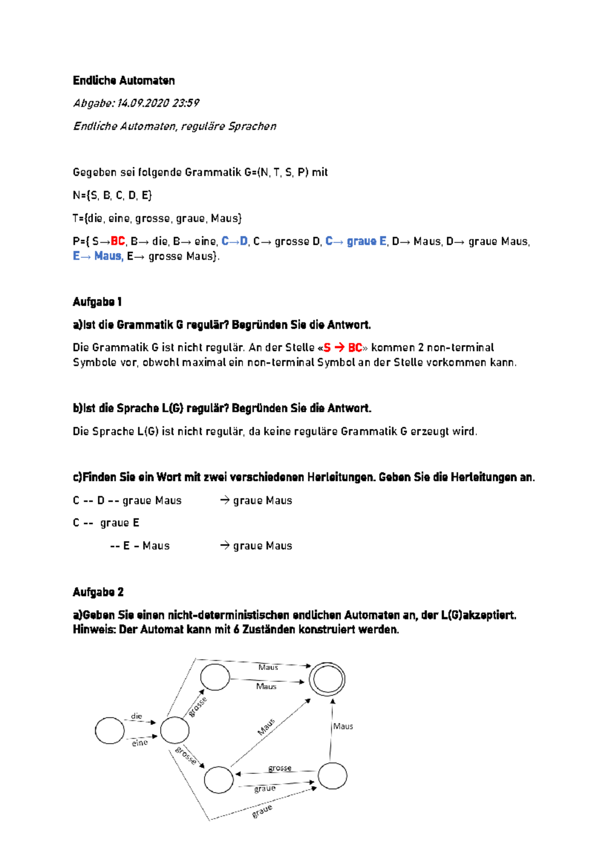 Endliche Automaten - Endliche Automaten Abgabe: 14.09 23: Endliche ...