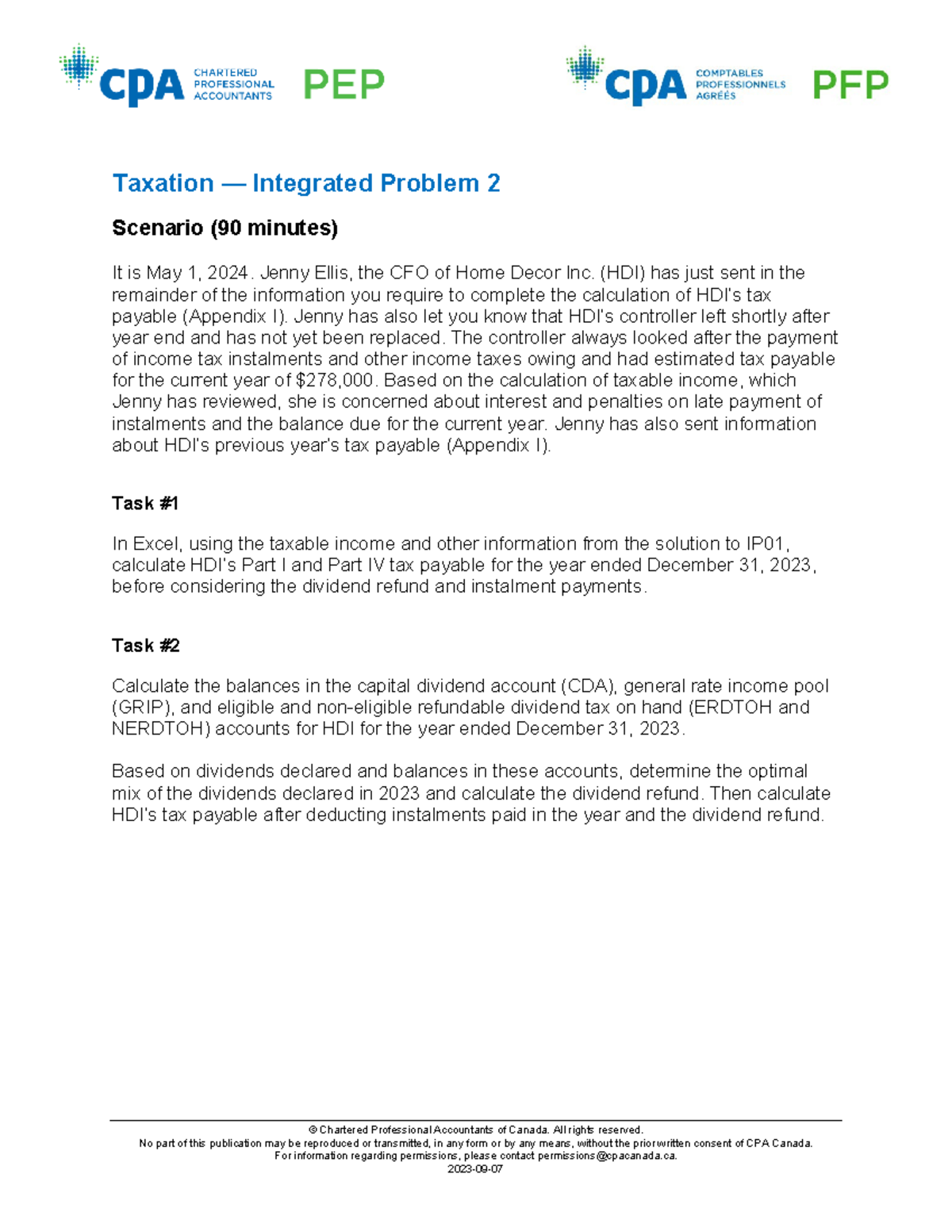 TXN-2401E-IP02 - Integrated Taxation Problem 2 Practice Guide - Studocu