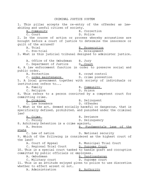 Intro TO CRIM 100 Questions WITH Answers - CONDITIONING PROGRAM SUBJECT ...