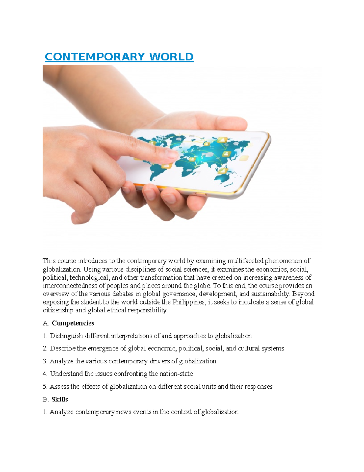 Contemporary World - what is NSTP? What are objective of NSTP what are ...