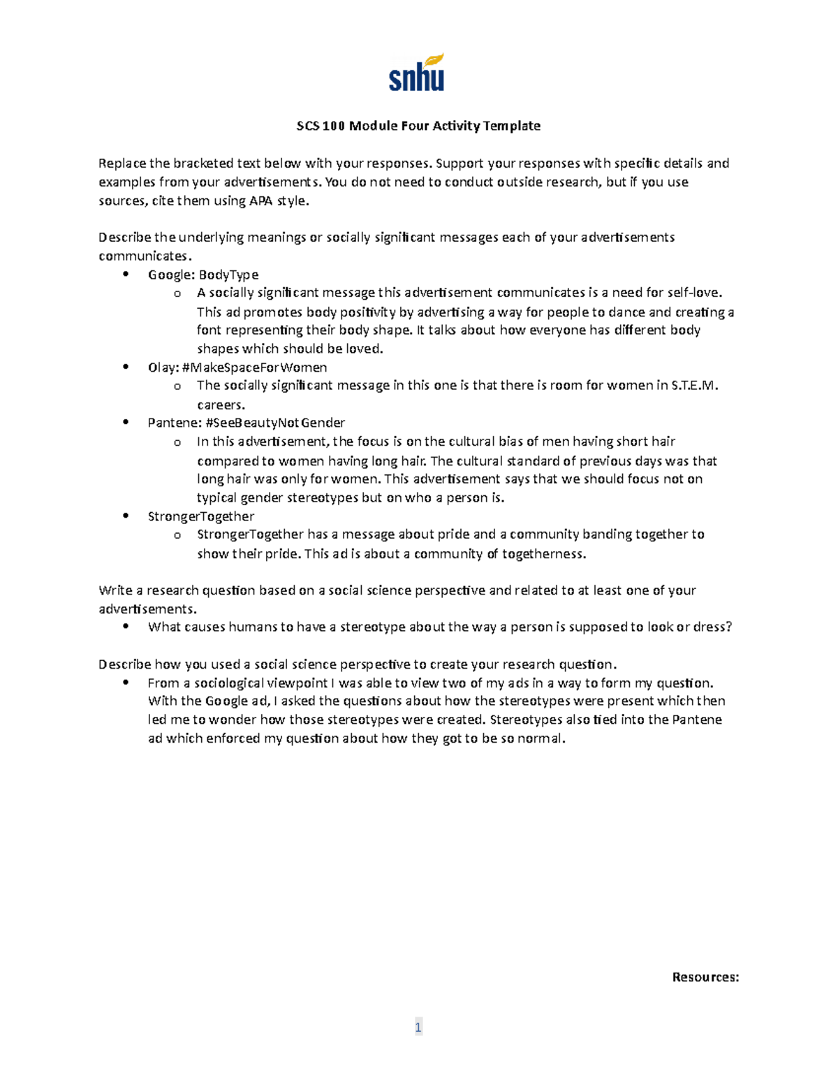 Tyler Goodnight-SCS 100 Module Four Activity - SCS 100 Module Four ...