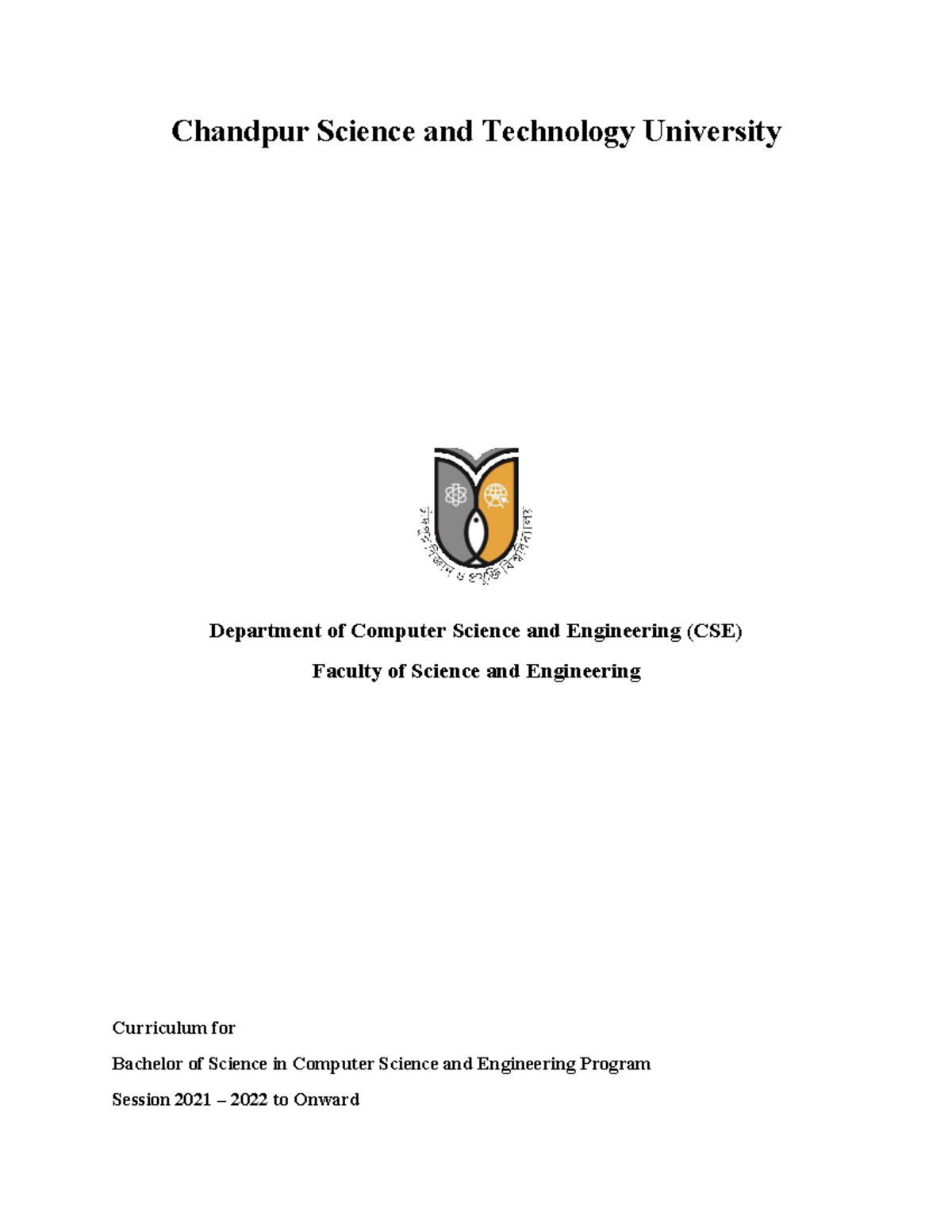 CSTU CSE Curriculum: Bachelor of Science Program Syllabus 2021-2022 ...