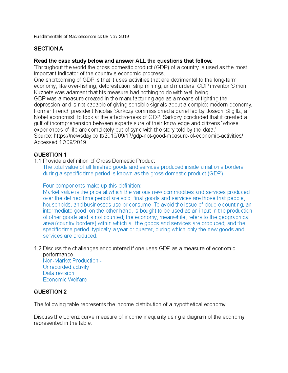 Fundamentals of Macroeconomics Case Study & Questions - 08 Nov 2019 ...